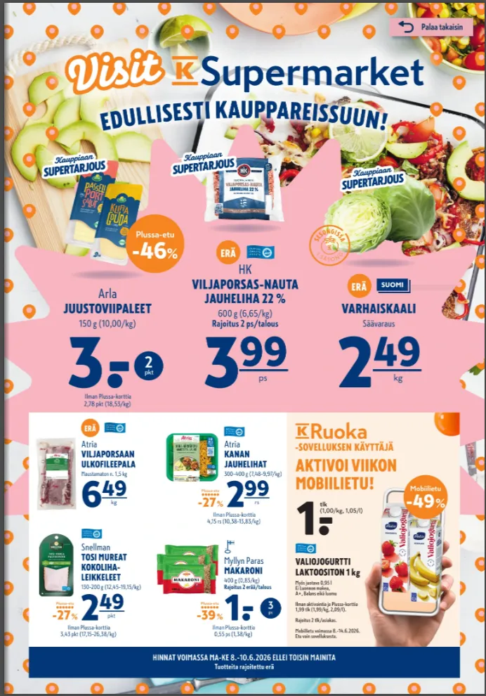 K-Supermarket tarjouslehti & tarjoukset (14/6/2026) superpäivät